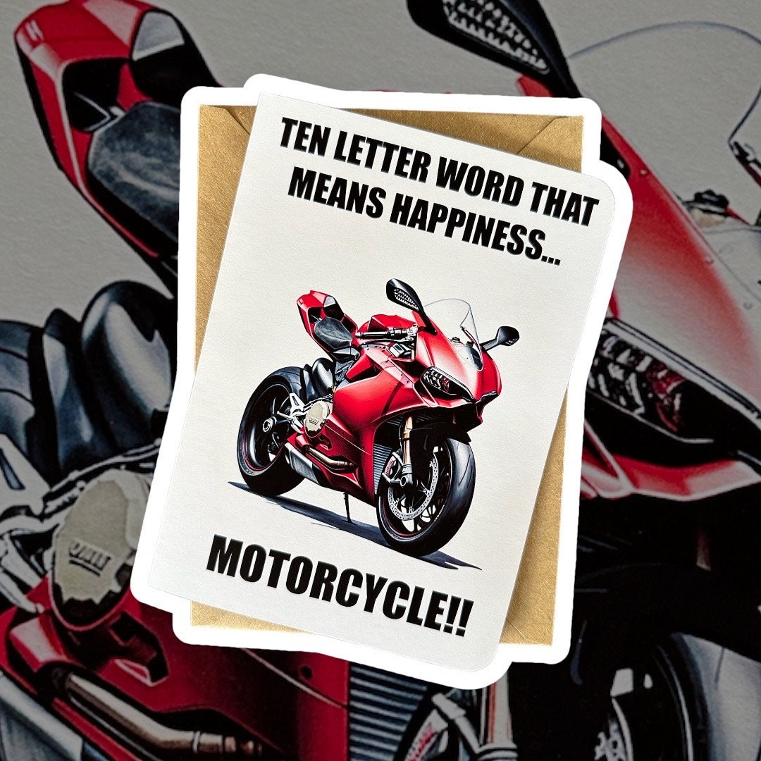 Happy Birthday Card Motorcycle Enthusiast Card Biker Card Petrol Head ...