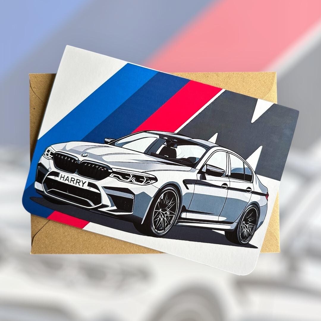 Personalized Car Birthday Card BMW M5 Birthday Card Car Lover Birthday ...