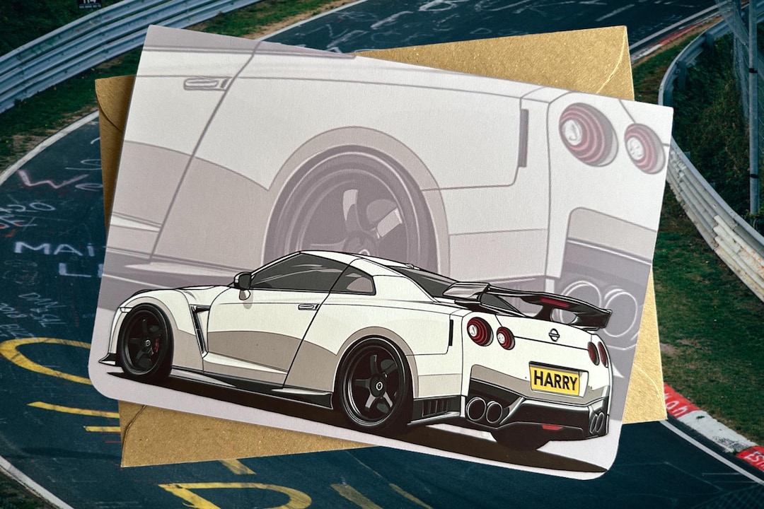 Personalised Nissan GTR Birthday Card Gift Ideas for Car Lovers Petrol ...