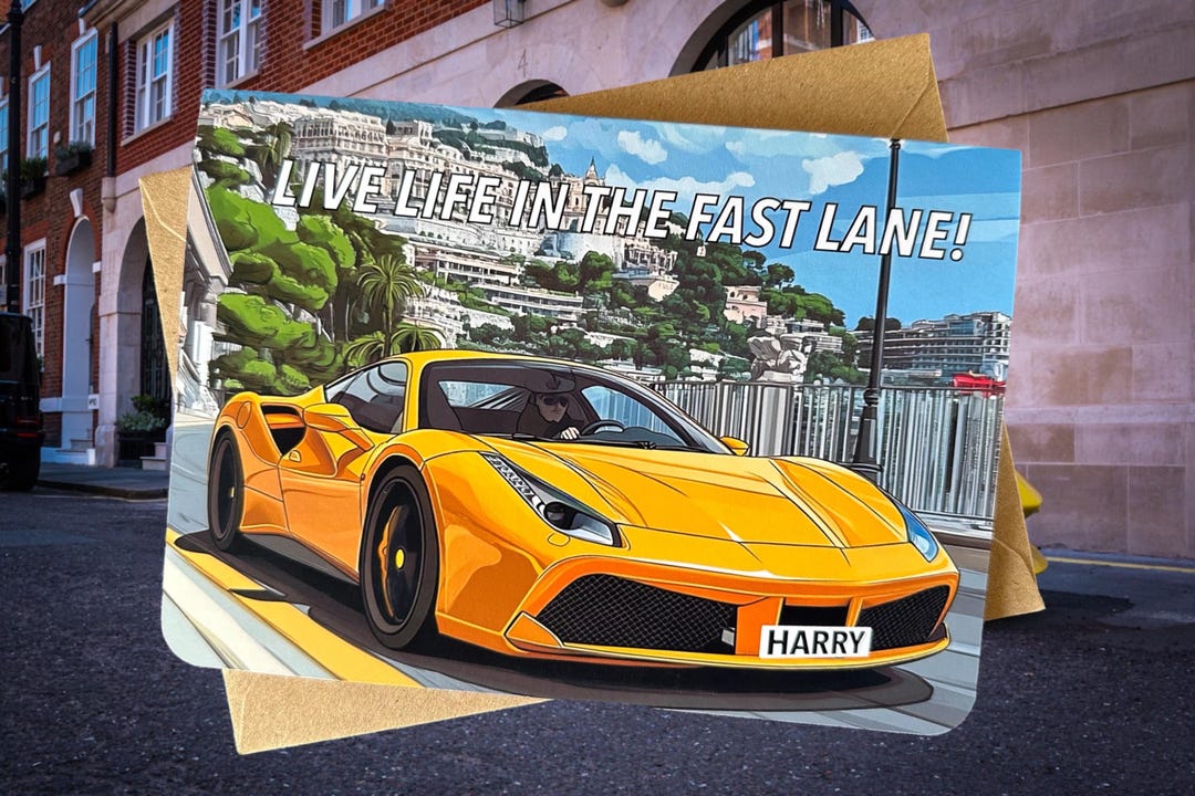 Personalized Supercar Birthday Card Car Lover Birthday Card Customized ...