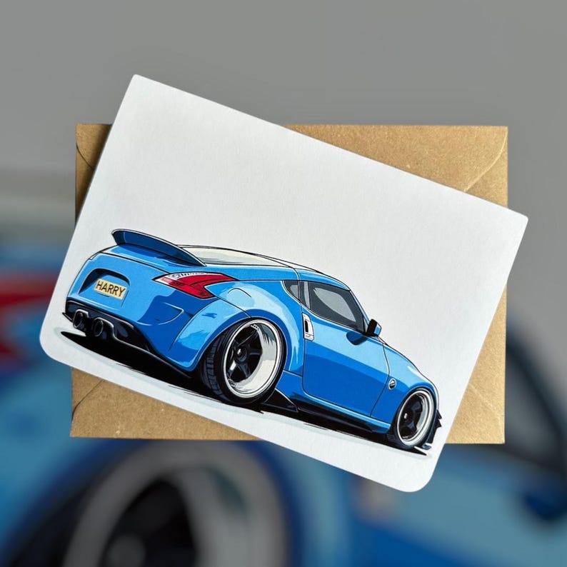 Sports Car Birthday Card Nissan 370z Birthday Card Car Lover Birthday ...