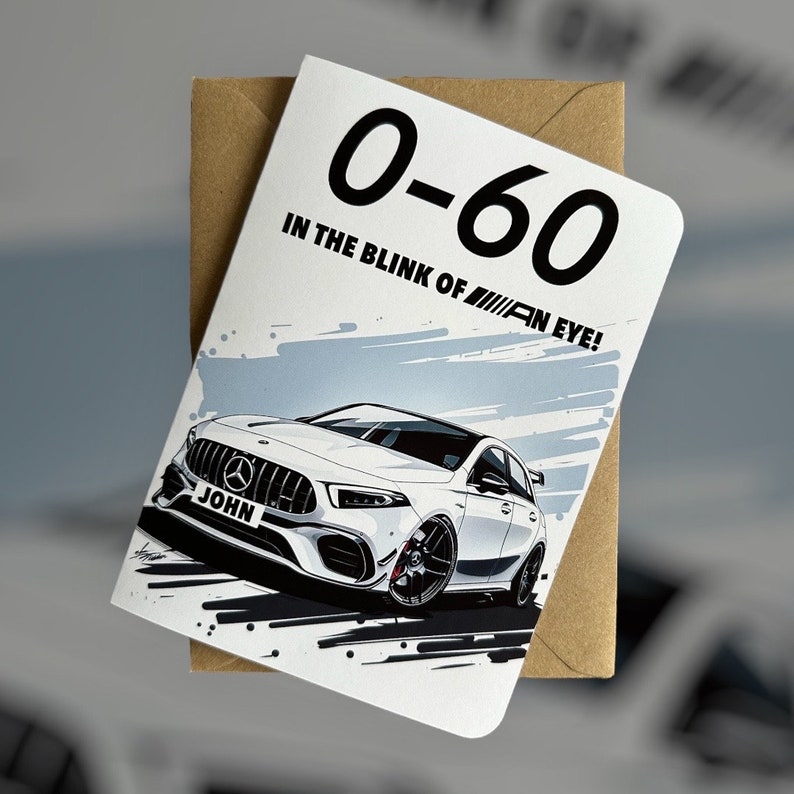 Personalized Car Birthday Card Personalized Birthday Card Mercedes-benz ...