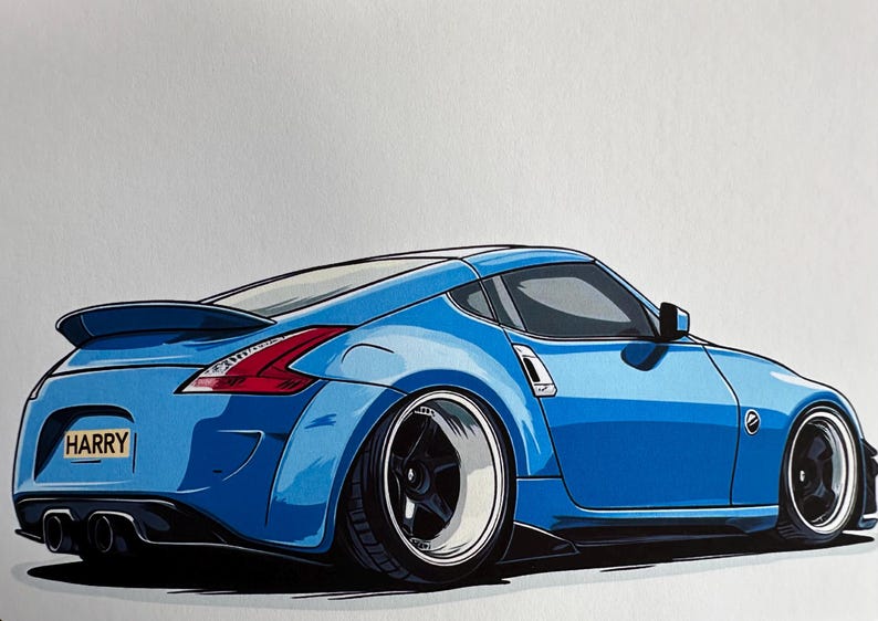 Sports Car Birthday Card Nissan 370z Birthday Card Car Lover Birthday ...
