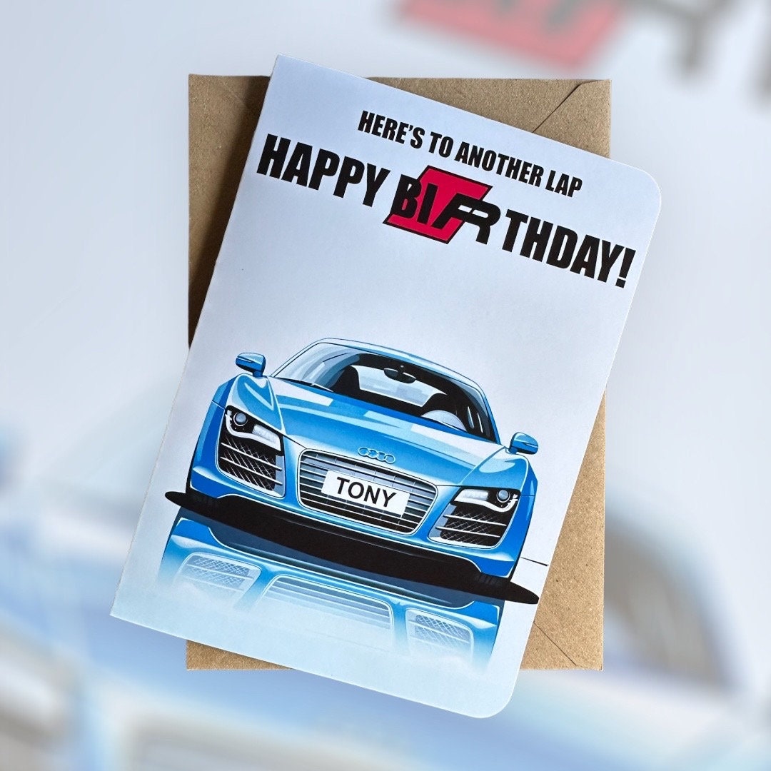 Personalised Birthday Card Supercar Birthday Card Audi R8 Birthday Card ...