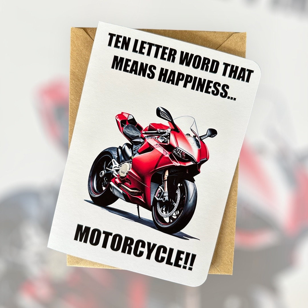 Happy Birthday Card Motorcycle Enthusiast Card Biker Card Petrol Head ...