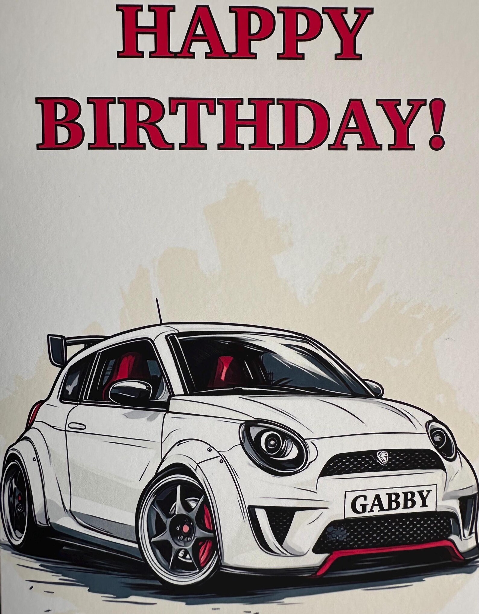 Personalized Car Birthday Card Fiat Abarth Customized Birthday Card ...
