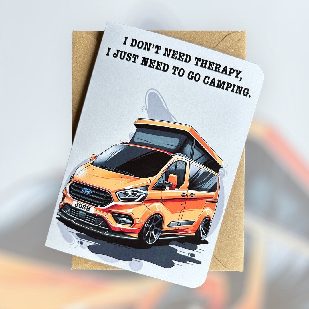 Ford Transit Camper Van Personalized Registration Birthday Card Camper ...
