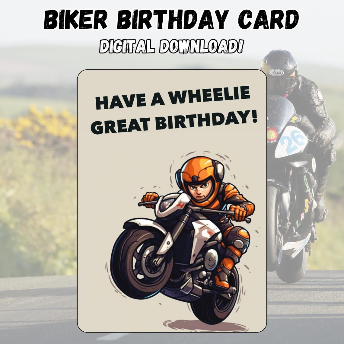 Motorbike Lover Birthday Card Biker Birthday Card Motorcycle Enthusiast ...