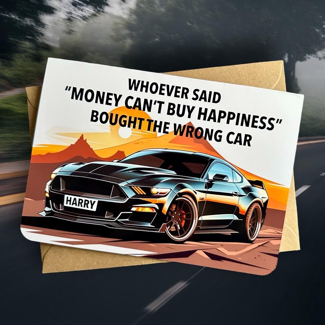 Personalised Muscle Car Birthday Card Sports Car Customised Birthday ...