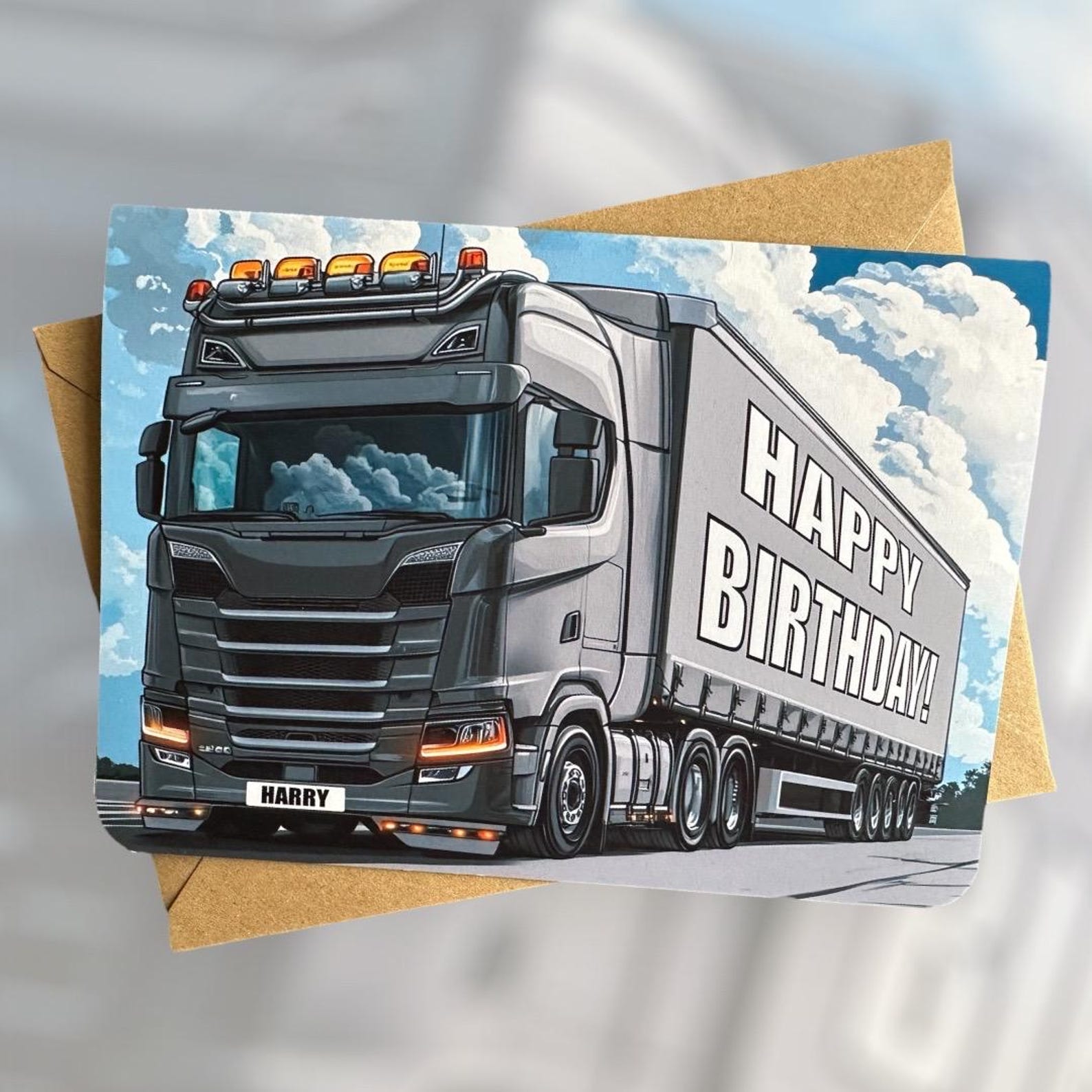 Personalized Truck Birthday Card Trucker Birthday Card Customized ...
