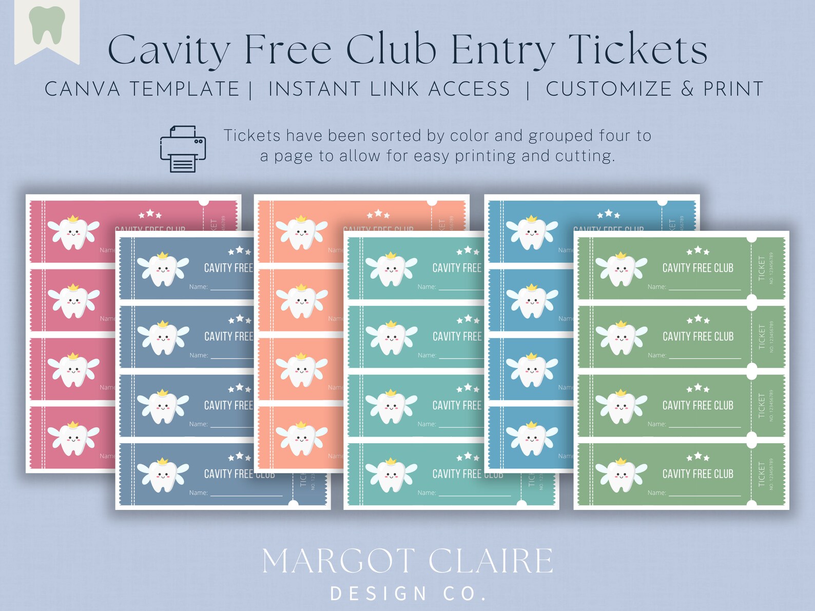 Cavity Free Club Entry Ticket Canva Pro Template (Download Now) - Etsy