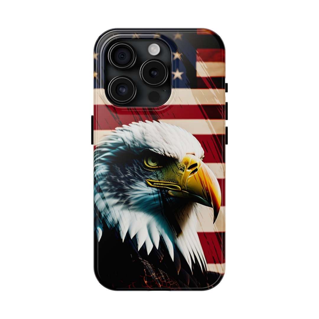 Bald Eagle With USA Flag Phone Case - for iPhone 14 & 15 All Series - Etsy