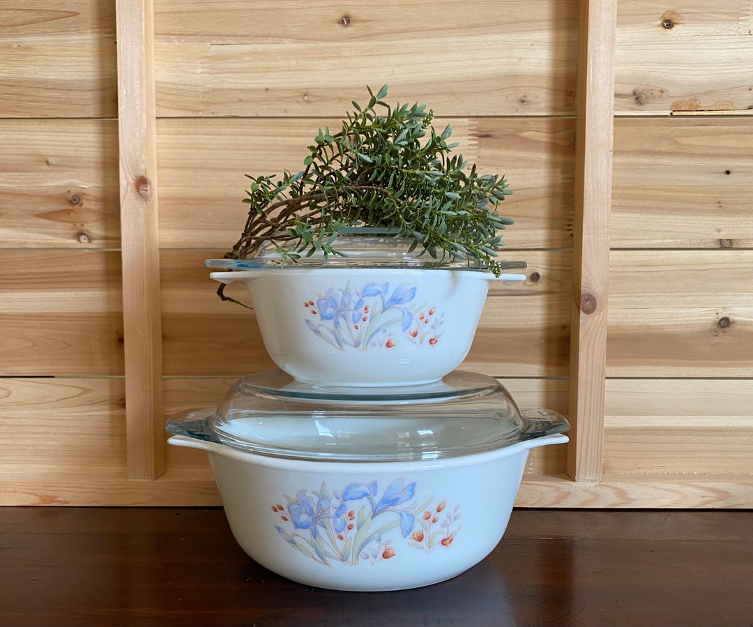 Vintage Pyrex Blue Iris Casserole Dish - Etsy Vintage Pyrex Blue Iris Casserole Dish - Etsy