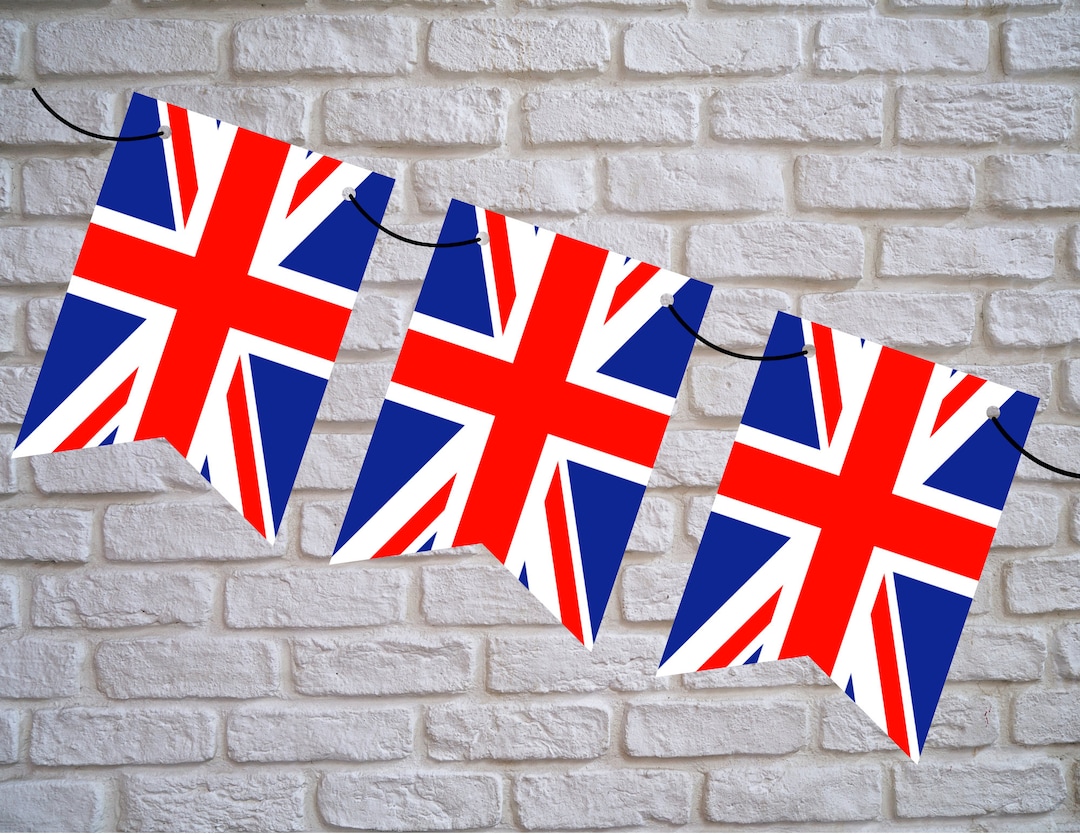 Printable Download, Union Jack Bunting, Flags, Banner, Sign - Etsy