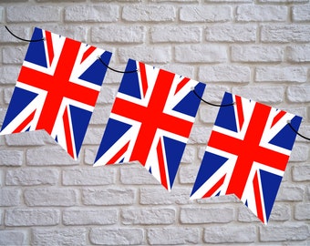 Union Jack Bunting - Printable Editable British London Union Jack ...