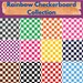 Rainbow Checkerboard Digital Paper -- Seamless Pattern -- Checkerboard ...