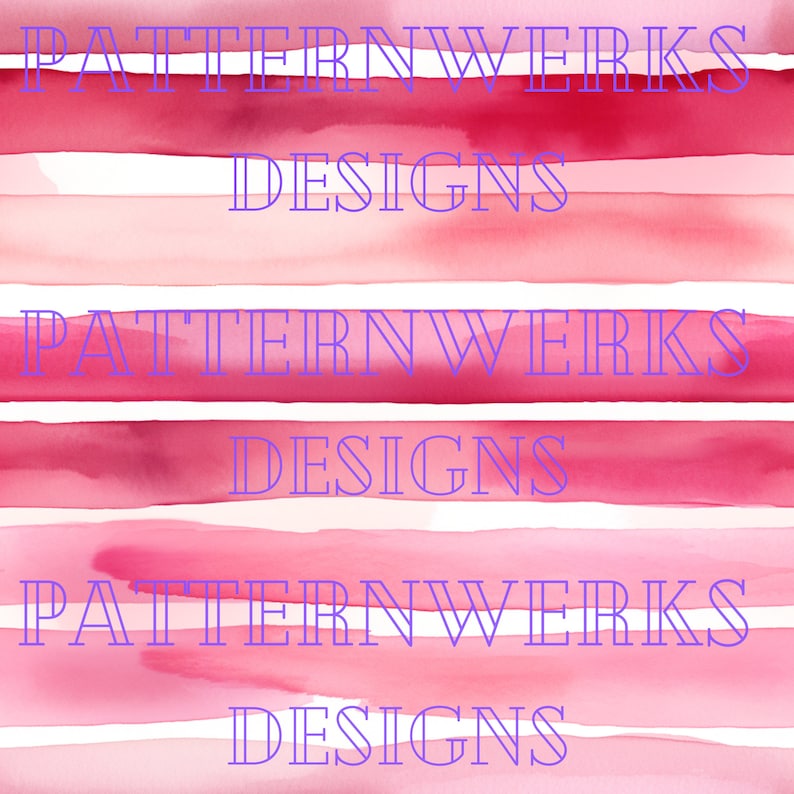 Watercolor Pink Stripes Digital Paper -- Seamless Pattern -- Striped ...
