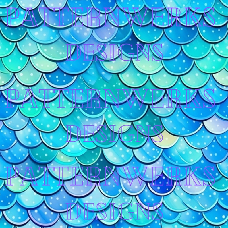 Blue Mermaid Scale Digital Paper Seamless Pattern - Etsy