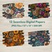 Steampunk Flowers Digital Paper -- Seamless Pattern -- Flower ...