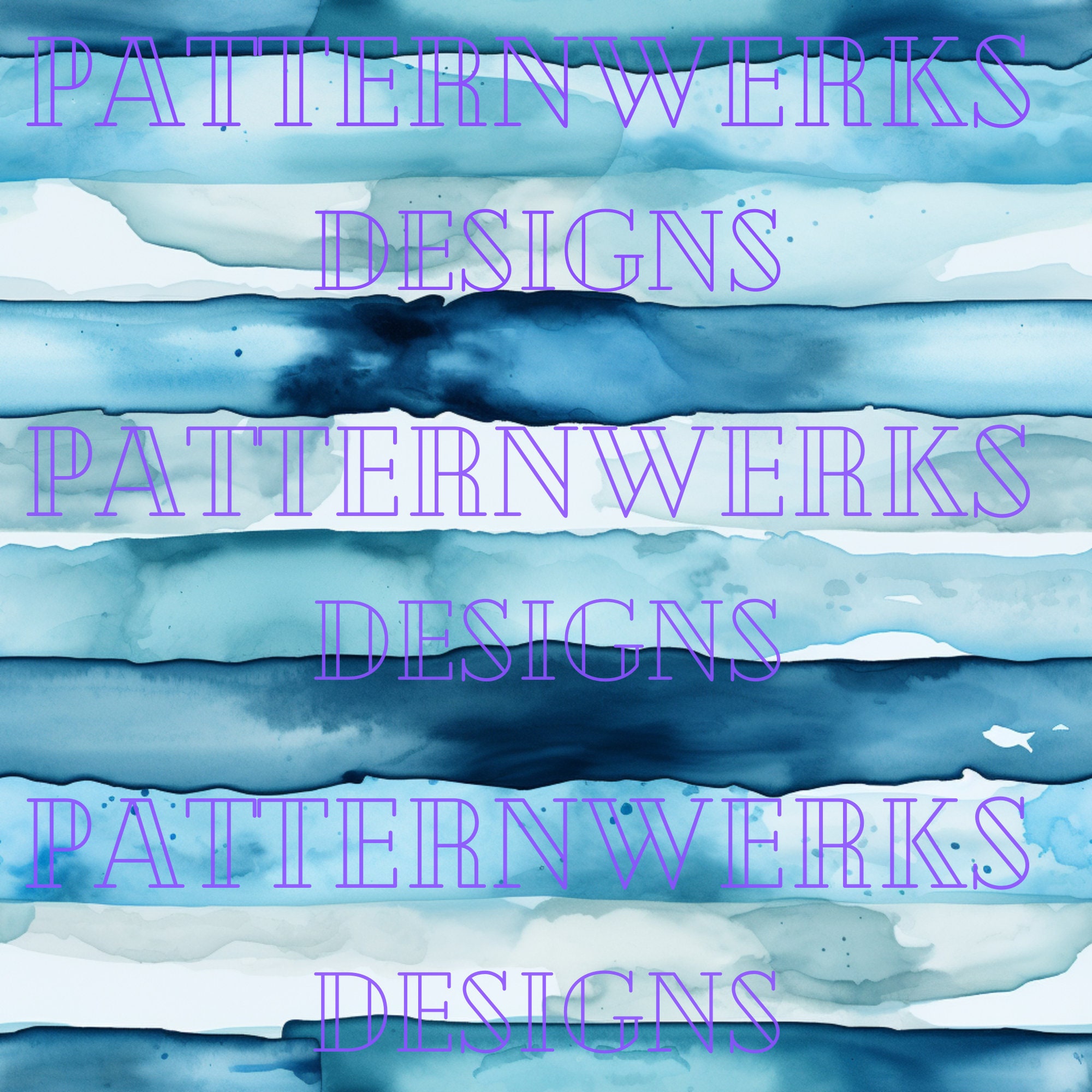 Watercolor Blue Stripes Digital Paper -- Seamless Pattern -- Striped ...