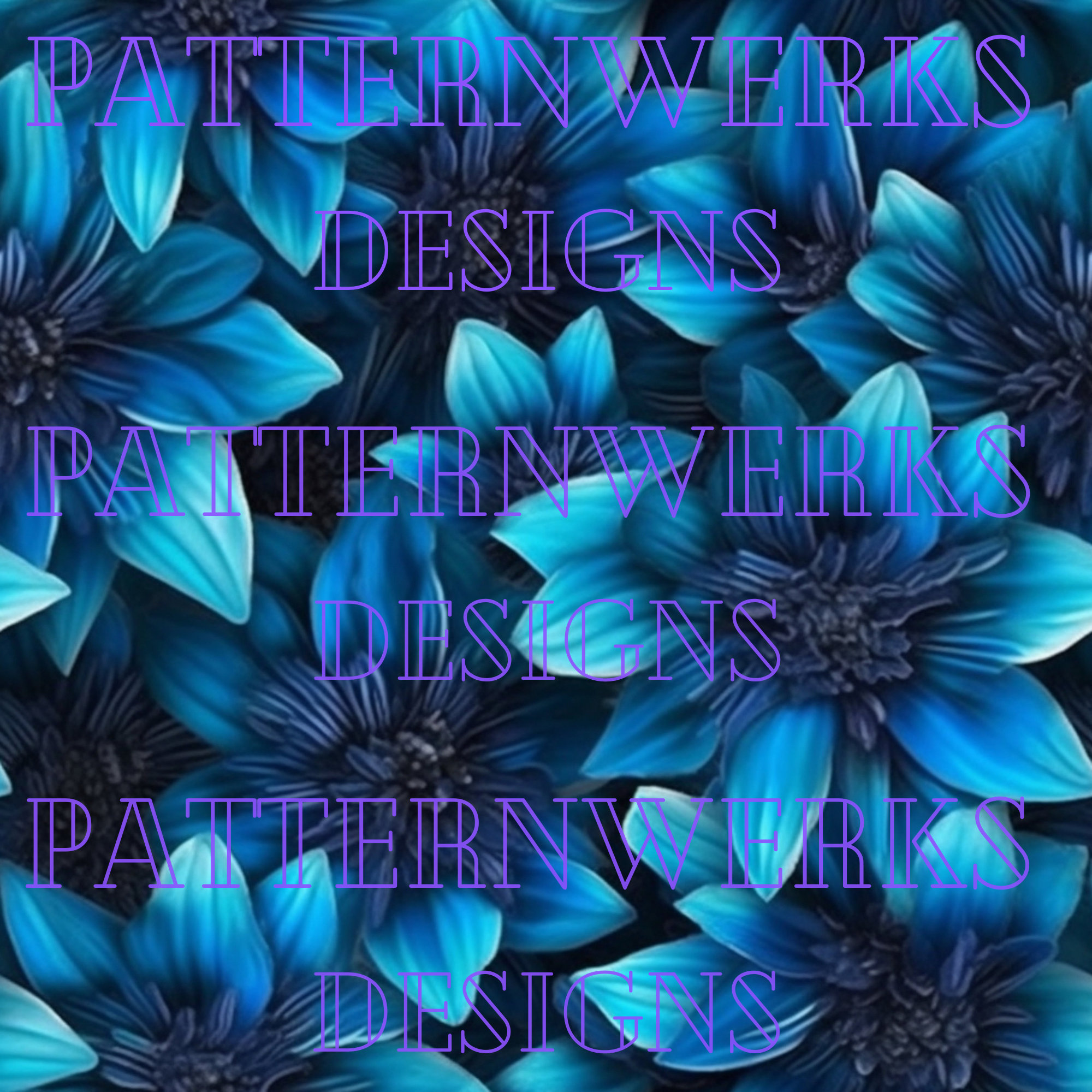 Blue Floral Digital Paper -- Seamless Pattern -- Flower Backgrounds ...