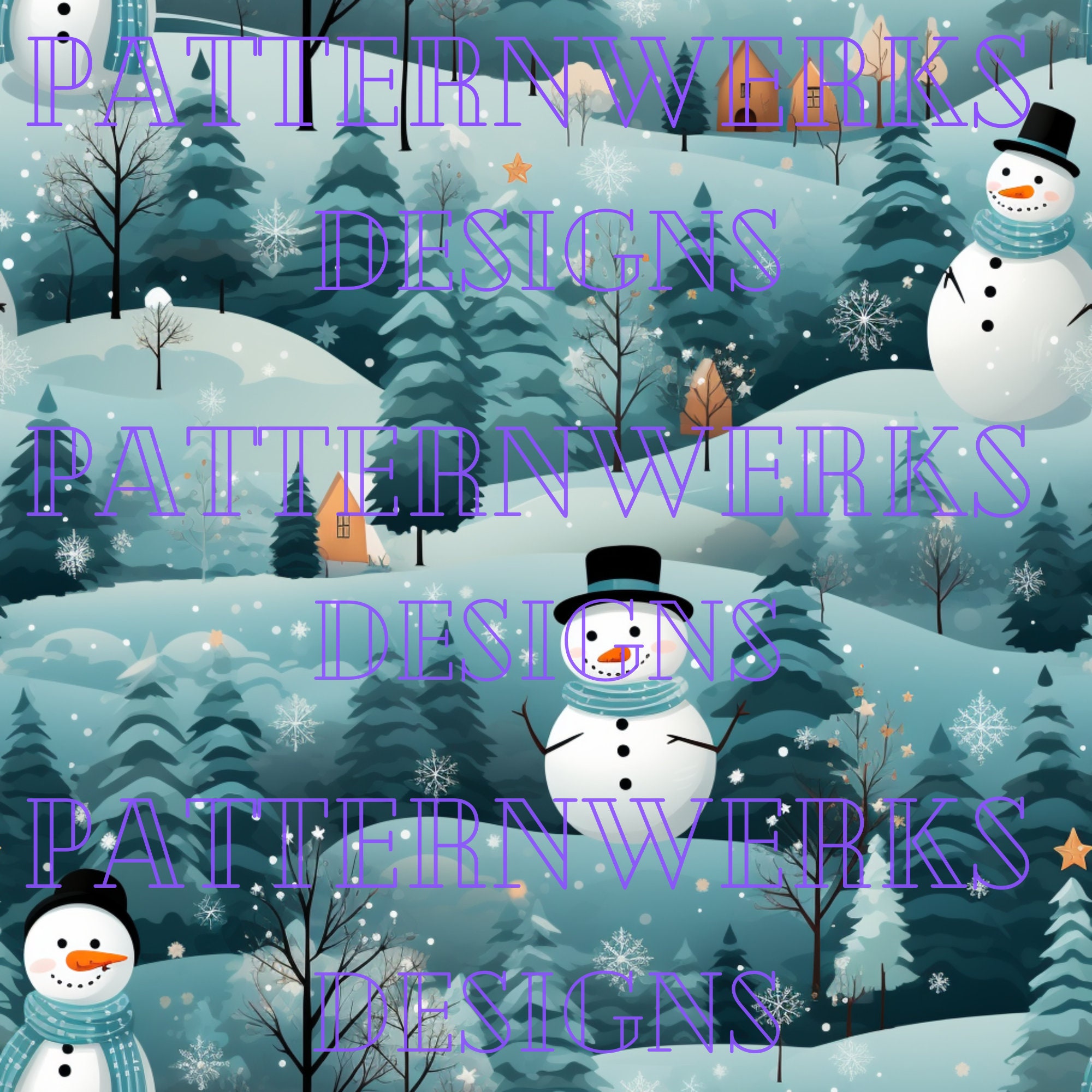 Snowman Digital Paper Seamless Pattern Winter Backgrounds 12 Designs ...