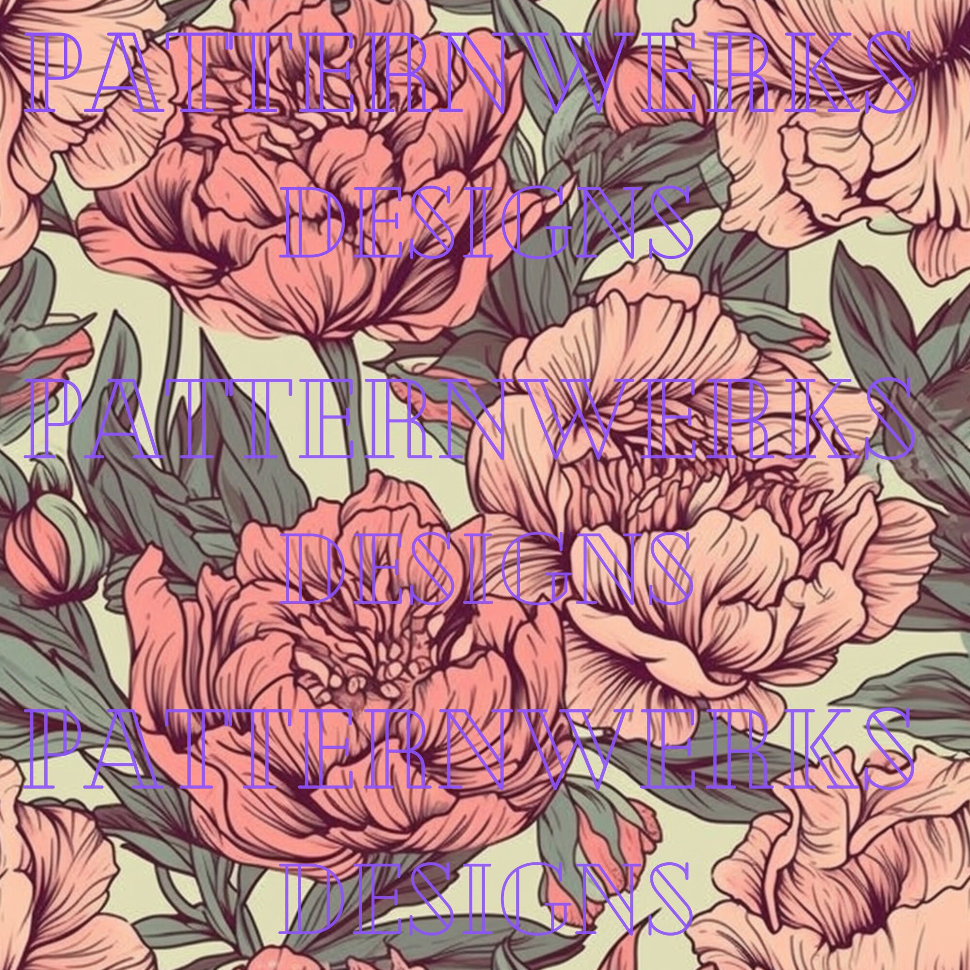 Peony Flowers Digital Paper Seamless Pattern flower - Etsy