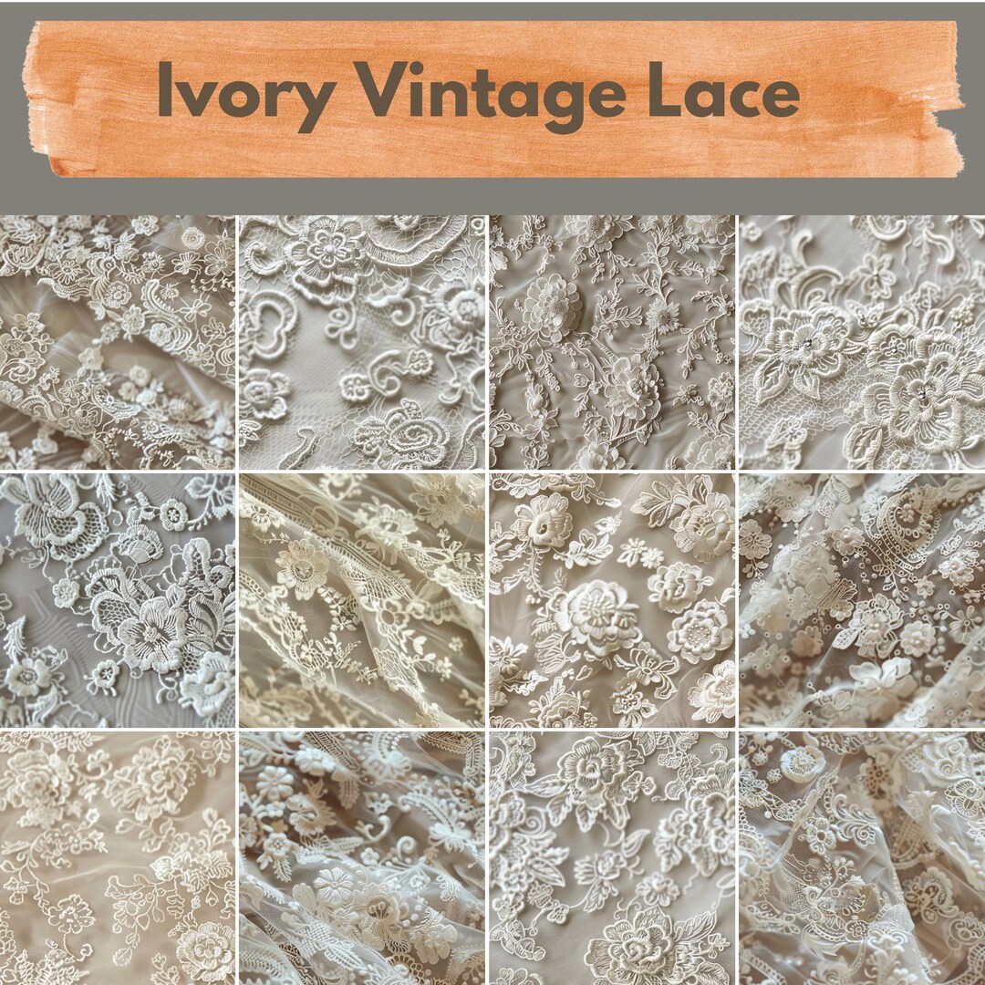 Ivory Vintage Lace Digital Paper -- Seamless Pattern -- Lace ...