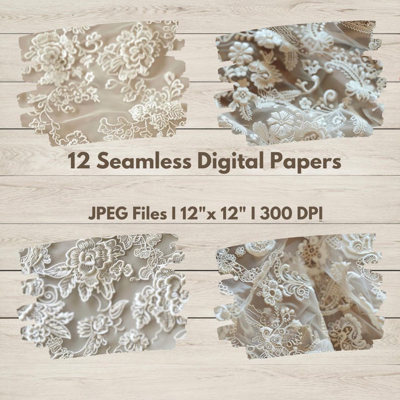 Ivory Vintage Lace Digital Paper -- Seamless Pattern -- Lace ...