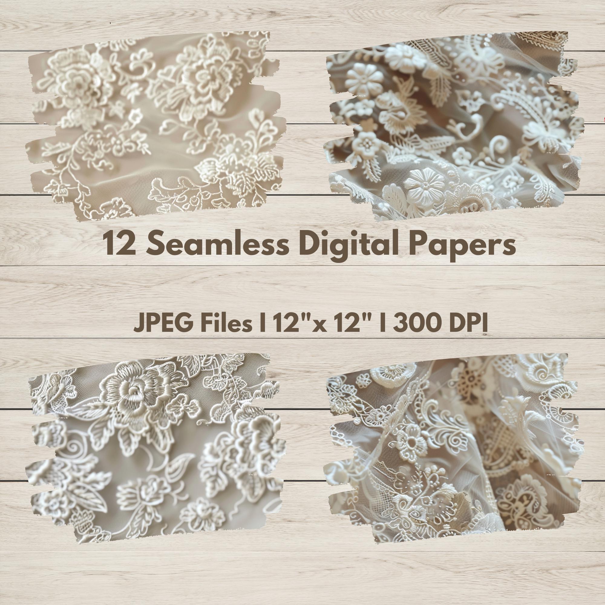 Ivory Vintage Lace Digital Paper -- Seamless Pattern -- Lace ...
