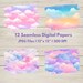 Pastel Cloudy Skies Digital Paper -- Seamless Pattern -- Cloud ...