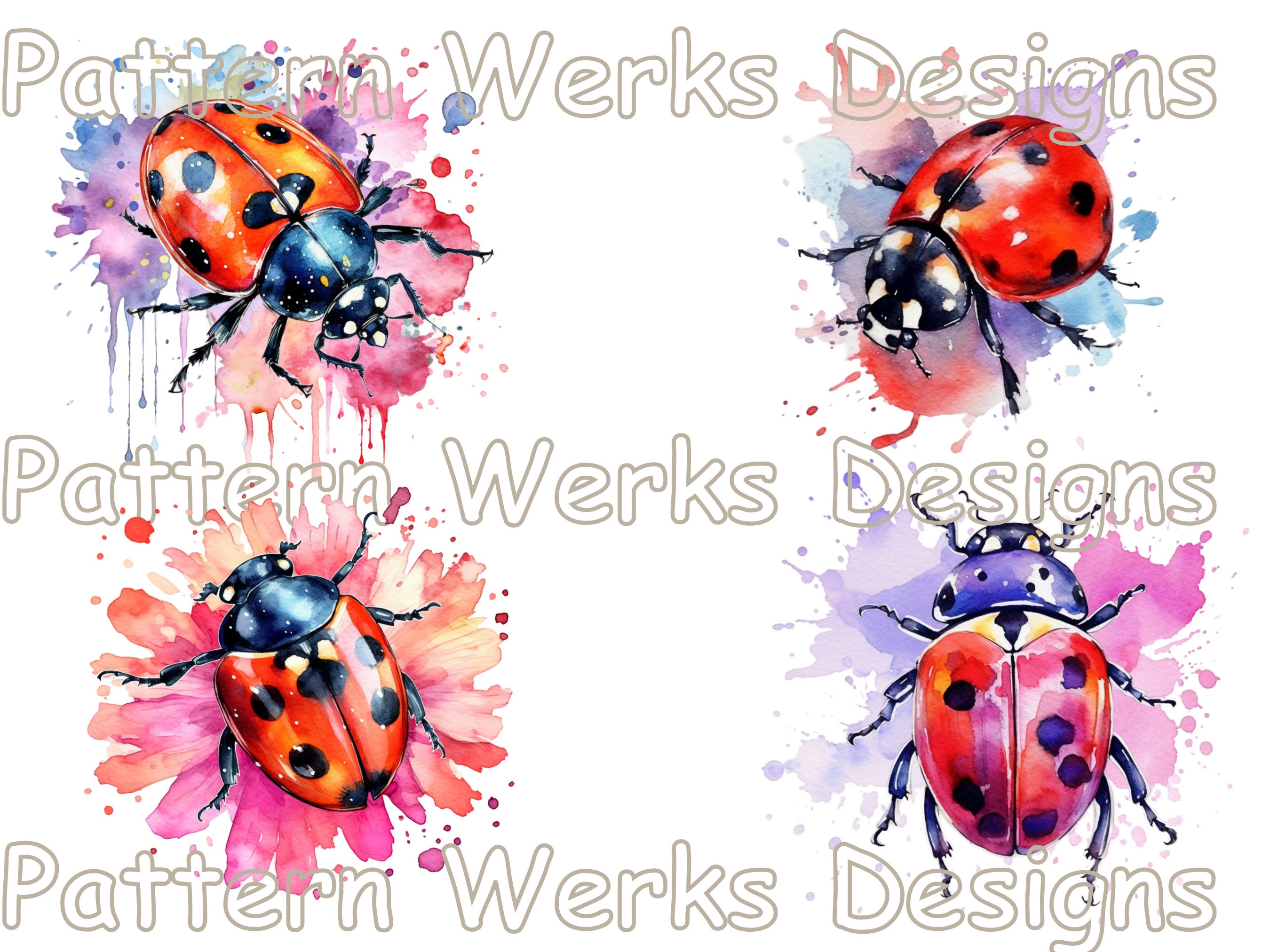 Watercolor Ladybug Clip Art -- PNG Format --transparent Background ...