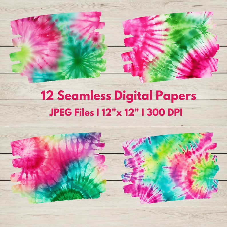 Green and Pink Tie Dye Digital Paper -- Seamless Pattern -- Tie Dye ...