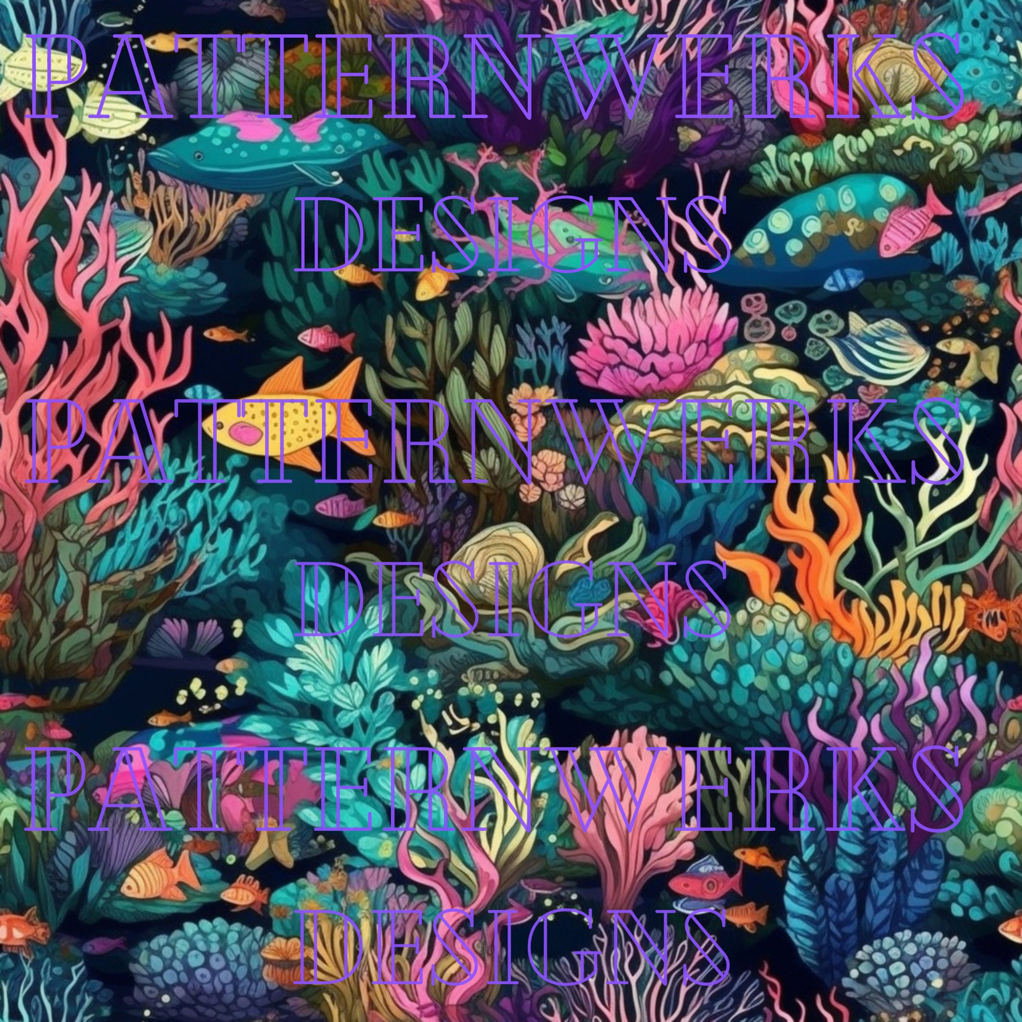 Coral Reef Digital Paper -- Seamless Pattern -- Coral Reef Backgrounds ...