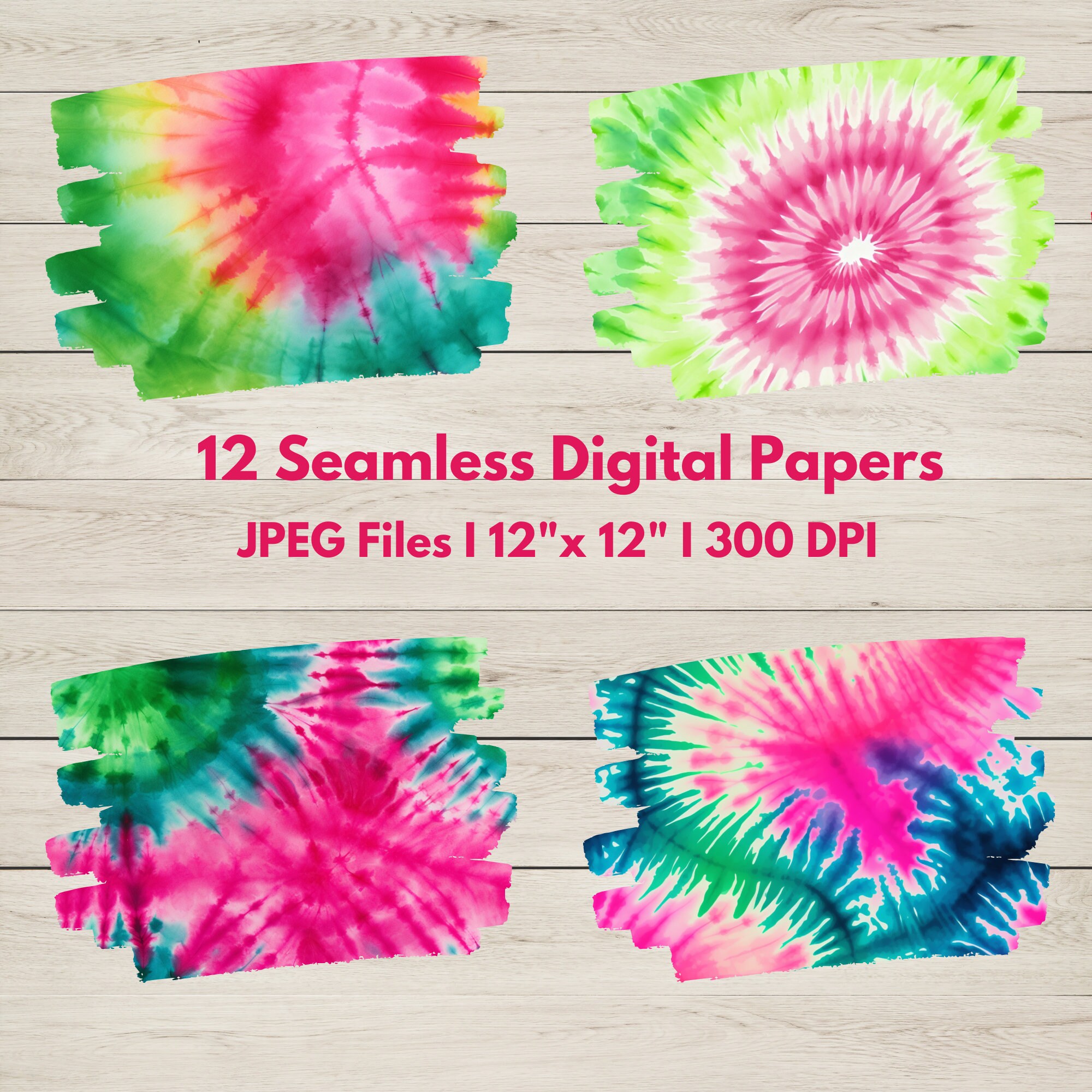 Green and Pink Tie Dye Digital Paper -- Seamless Pattern -- Tie Dye ...