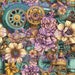 Steampunk Flowers Digital Paper -- Seamless Pattern -- Flower ...