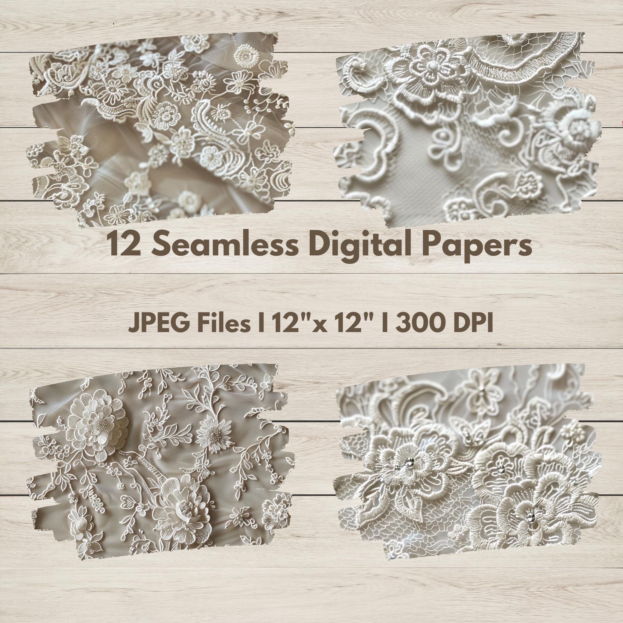 Ivory Vintage Lace Digital Paper -- Seamless Pattern -- Lace ...