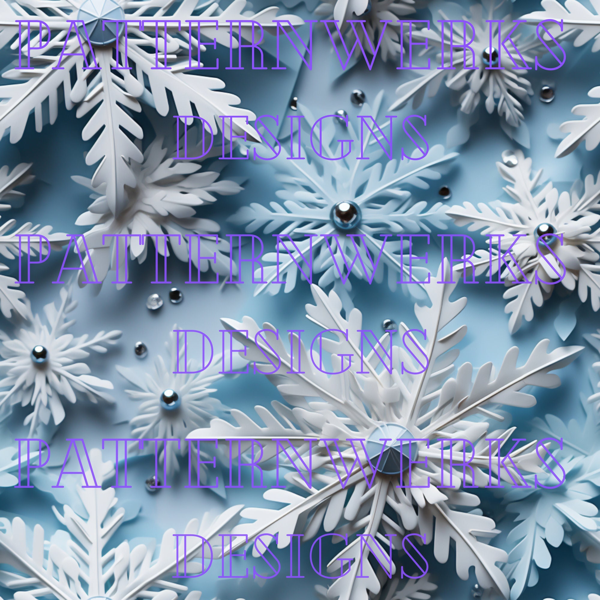 Blue and White Paper Snowflake Digital Paper -- Seamless Pattern ...
