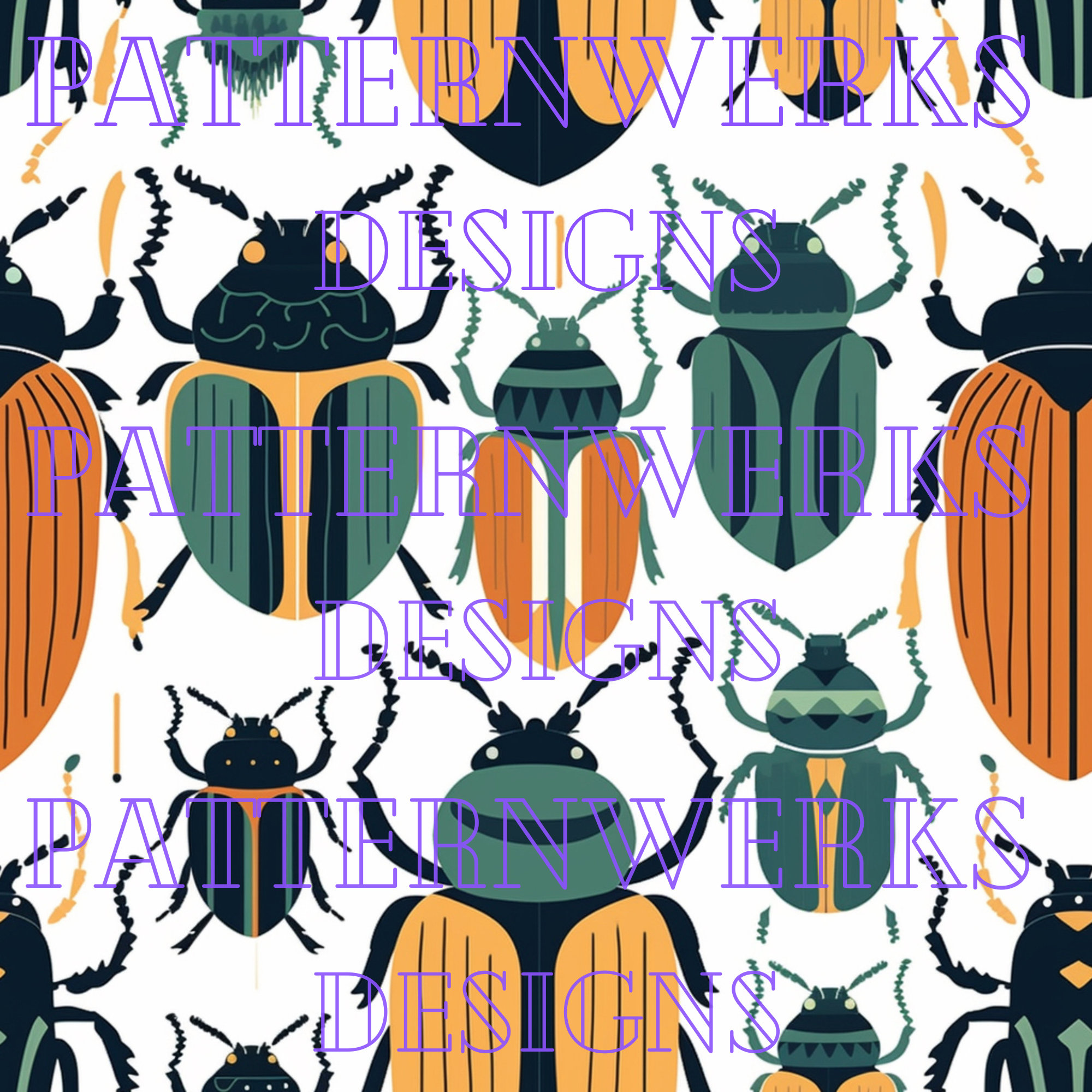 Insect Digital Paper -- Seamless Pattern -- Bug Backgrounds -- 12 ...