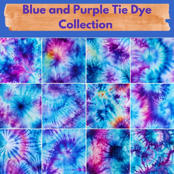 Purple Blue Tie Dye Background - Etsy
