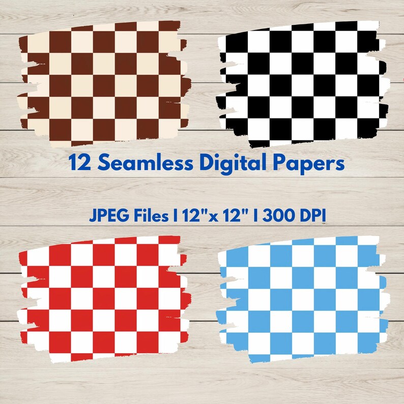 Rainbow Checkerboard Digital Paper -- Seamless Pattern -- Checkerboard ...