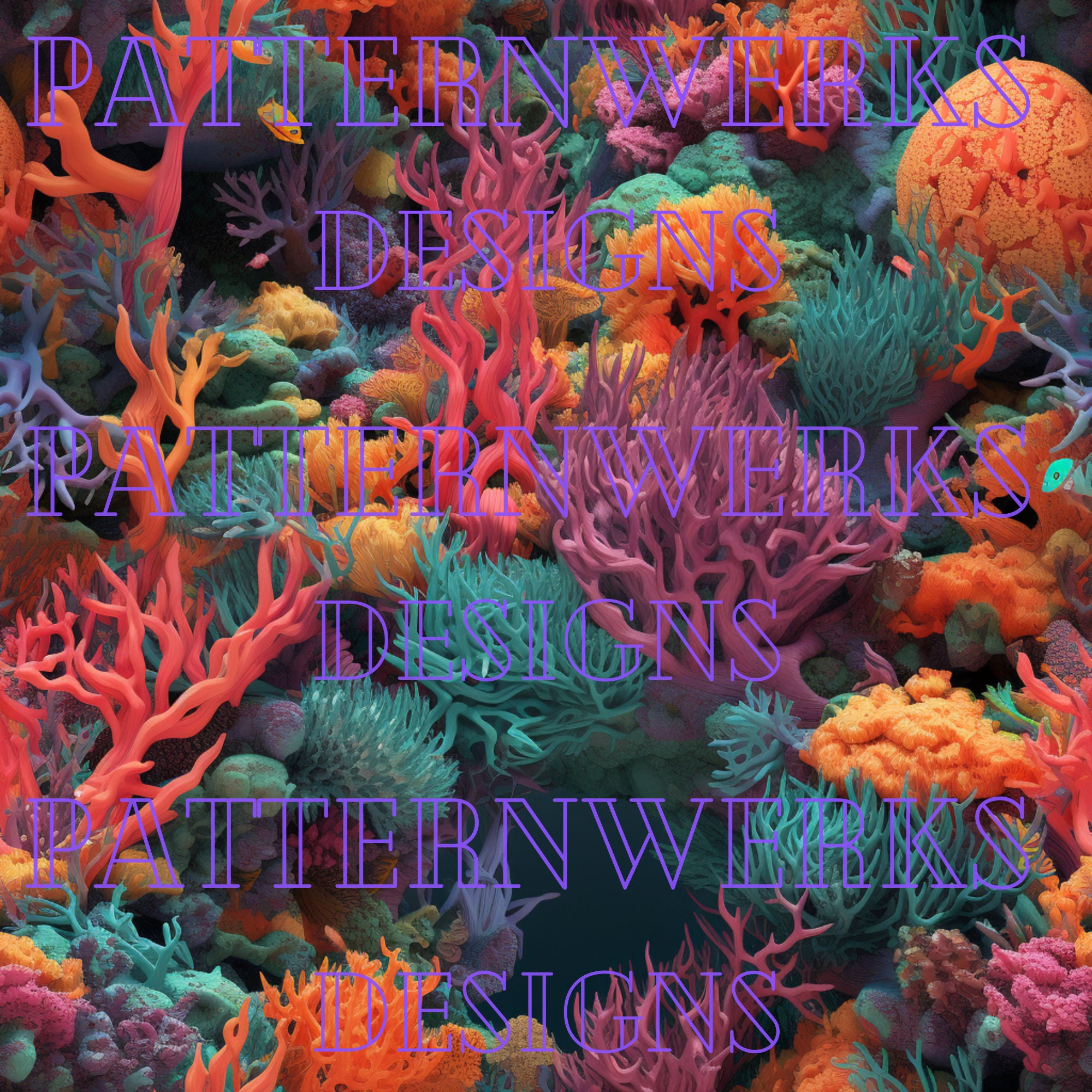 Coral Reef Digital Paper -- Seamless Pattern -- Coral Reef Backgrounds ...