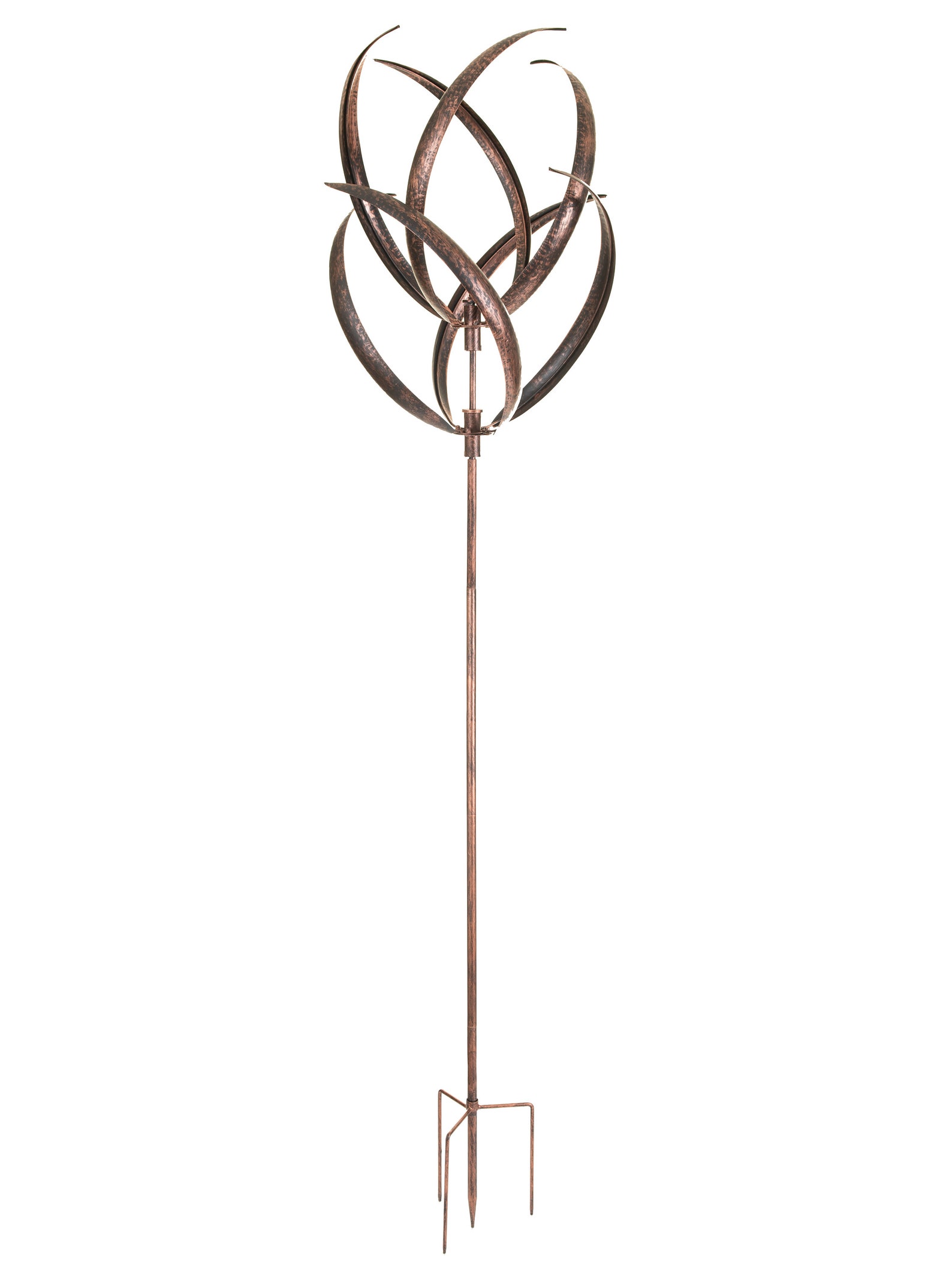 Hampton Brushed Copper Wind Sculpture Spinner 190cm Height, 56 X 56 X ...