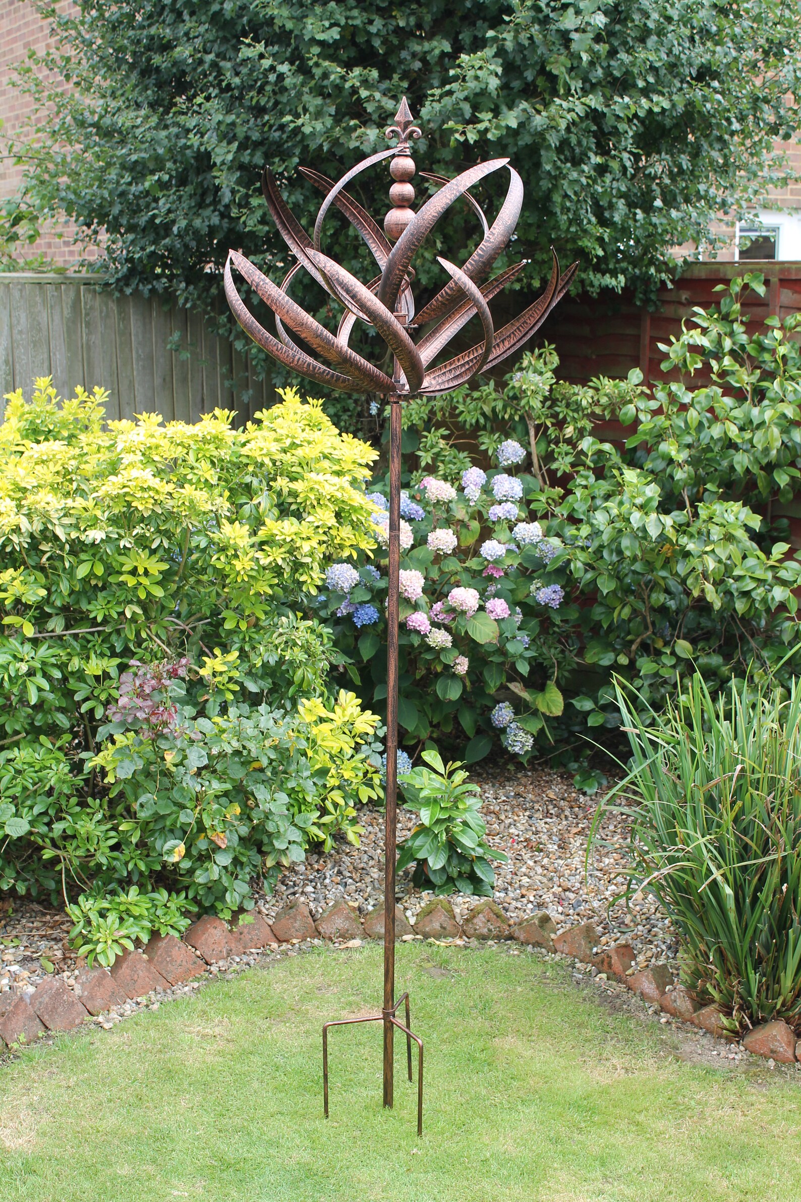 Windsor Garden Wind Sculpture Spinner Brushed Copper, 70cm Width X ...