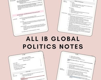 IB SL/HL Detailed History Notes Paper 2 3 International Baccalaureate ...