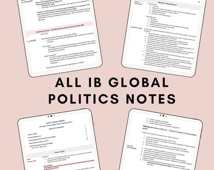 IB SL/HL Detailed History Notes Paper 2 3 International Baccalaureate ...
