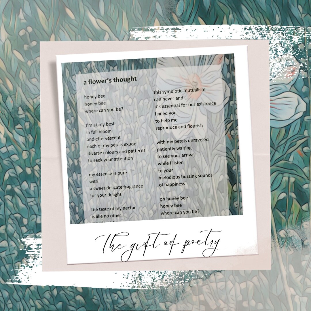 Original Poem a Flower's Thought 5x7 Poetry Postcard Blooms and Rhymes ...