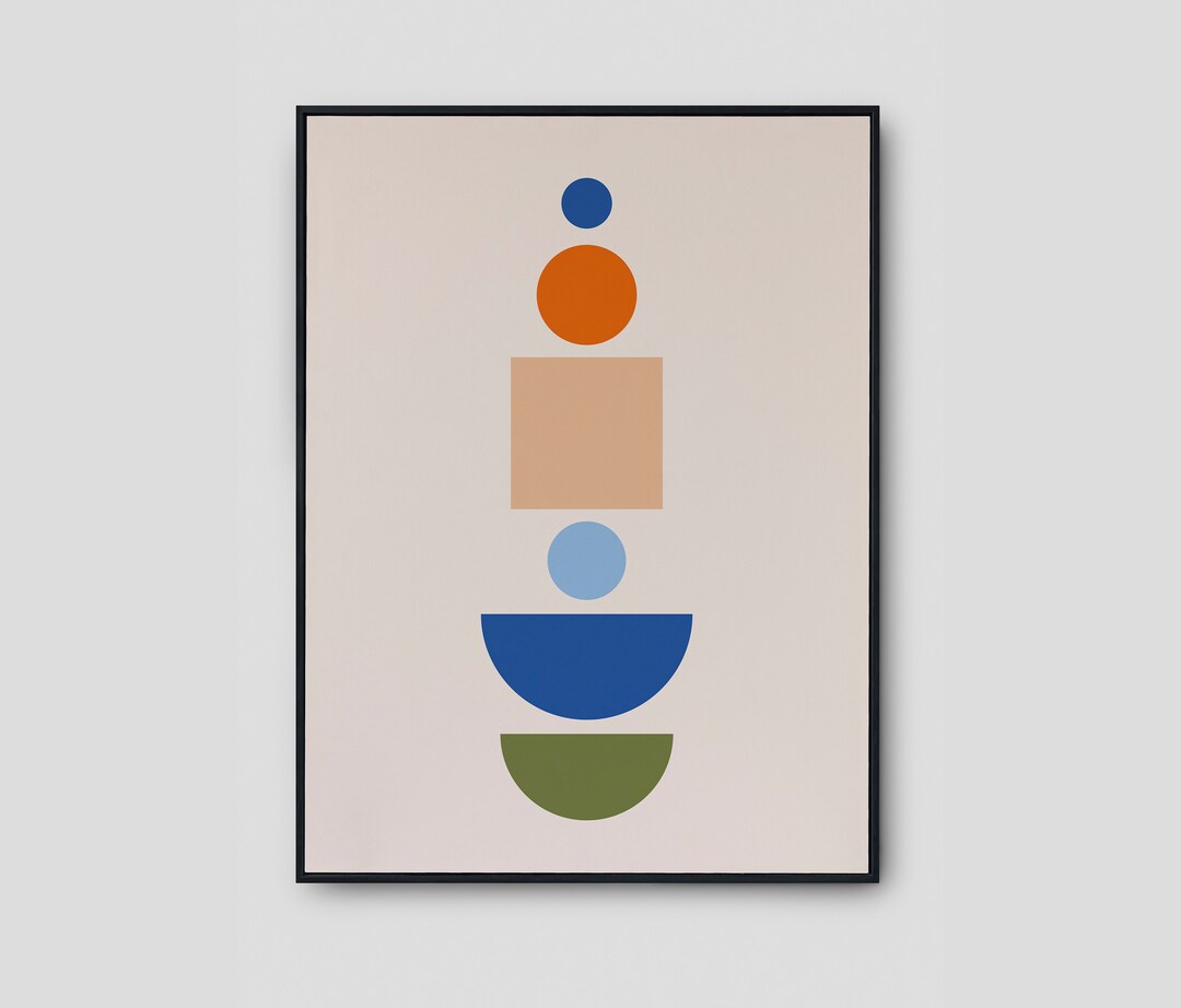 Geometry Colorful Shapes Poster Balance - Etsy