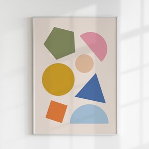 Kids Geometry Colorful Poster Abstract - Etsy