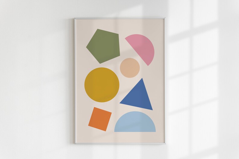 Kids Geometry Colorful Poster Abstract - Etsy